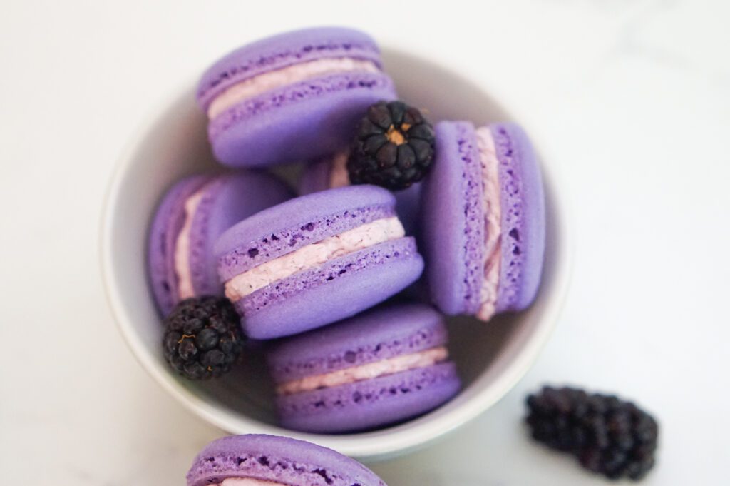 Blackberry Macarons - Bryony's Bakes
